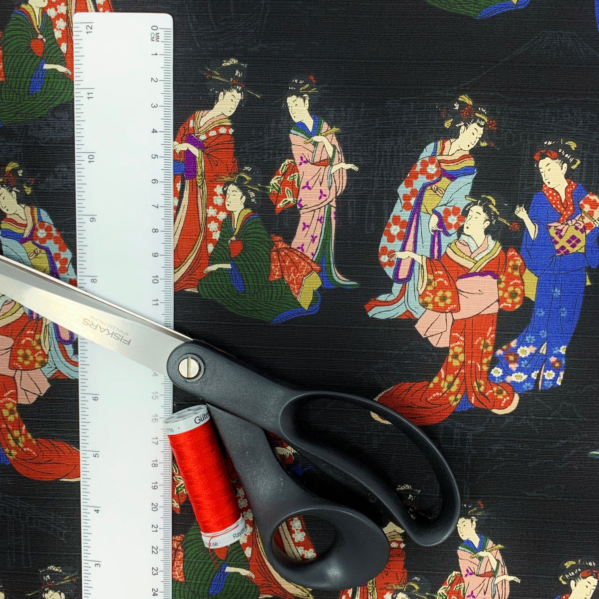 Geisha fabric (black) – Vintage High Street