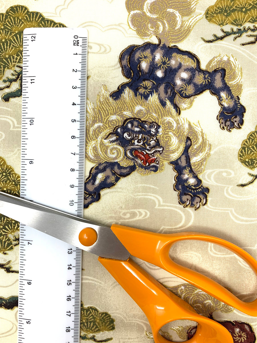 Foo Dogs fabric (ivory) – Vintage High Street